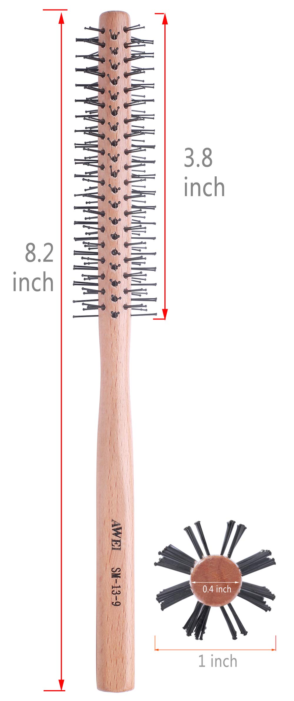 PERFEHAIR Small Round Brush for Short Hair, 1 Inch Mini Quiff Roller for Women and Men, Best for Thin Hair, Bangs, Beard, Styling, Lifting, Curling