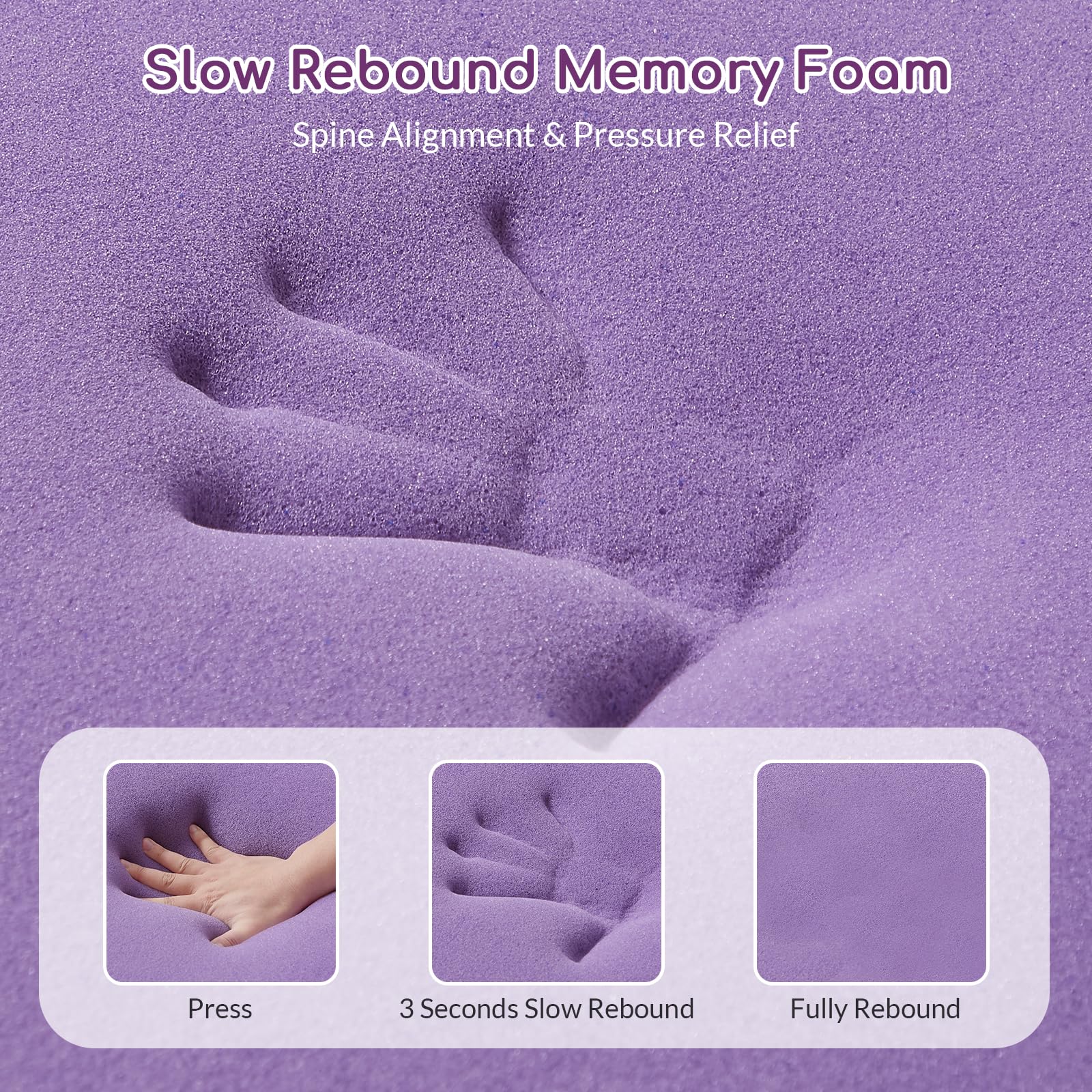 Airdown 3 Inch 5-Zone Gel Infused Memory Foam Mattress Topper Twin Size, CertiPUR-US Certified
