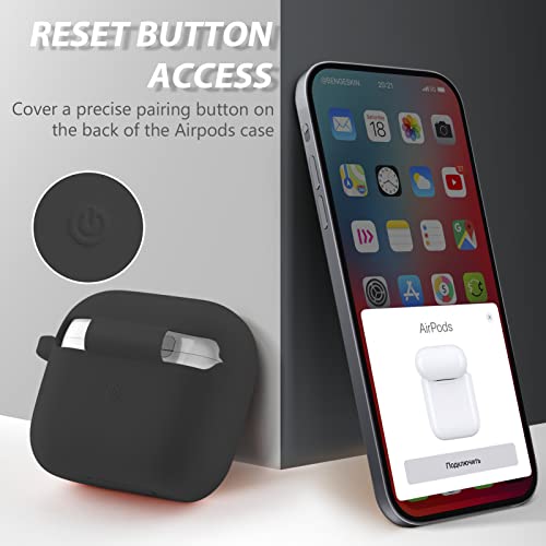 ORIbox Silicone Case for AirPods Pro, Cover Silicone Protective Case Skin for Apple Airpods Pro (Front LED Visible) ,Black