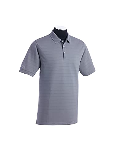 Callaway Men's Basic Short Sleeve Opti-Vent Open Mesh Polo Golf Shirt, Quiet Shade , Large