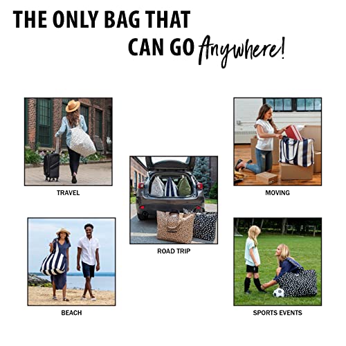 Foundry by Fit + Fresh, All The Things Tote Bag, Luggage, Travel Duffle Bag, Weekender Bags for women, and Beach Bag, B&W Dot extra large