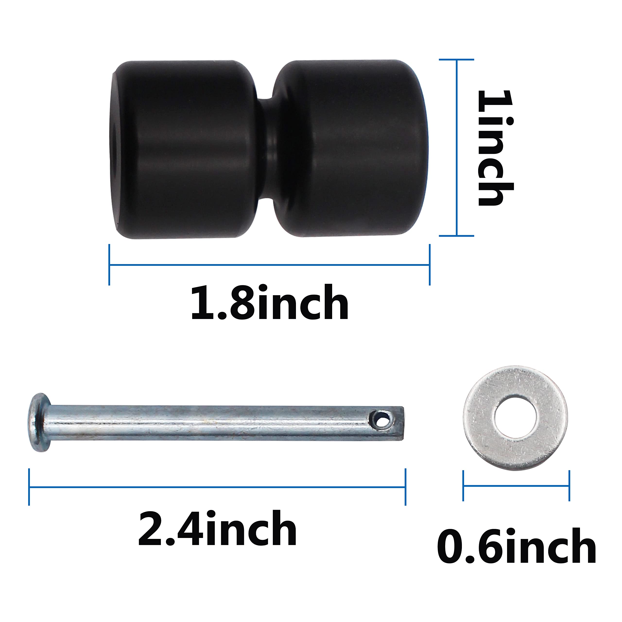 4-Pack GMNR-925 Rollers Pins Washers Rings Kit Replacement for Trailer Tailgate Lift Assist