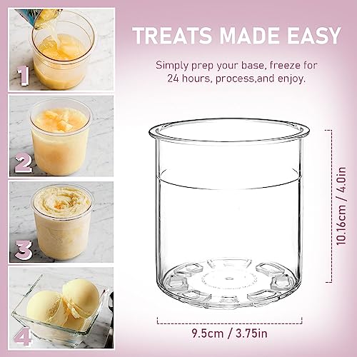 Containers Replacement for Ninja Creami Pints and Lids, Ice Cream Storage Containers Compatible with NC301 NC300 NC299AMZ Series Ice Cream Maker, BPA Free Dishwasher Safe Airtight & Leak-Proof (4 Pack)