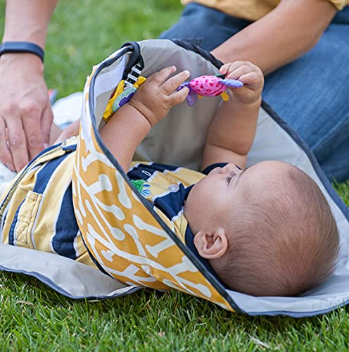 SnoofyBee - Portable Baby Changing Station: Compact, Clean-Hands Design with Dual Storage Pockets - Waterproof & Stylish (Grey Arrow)
