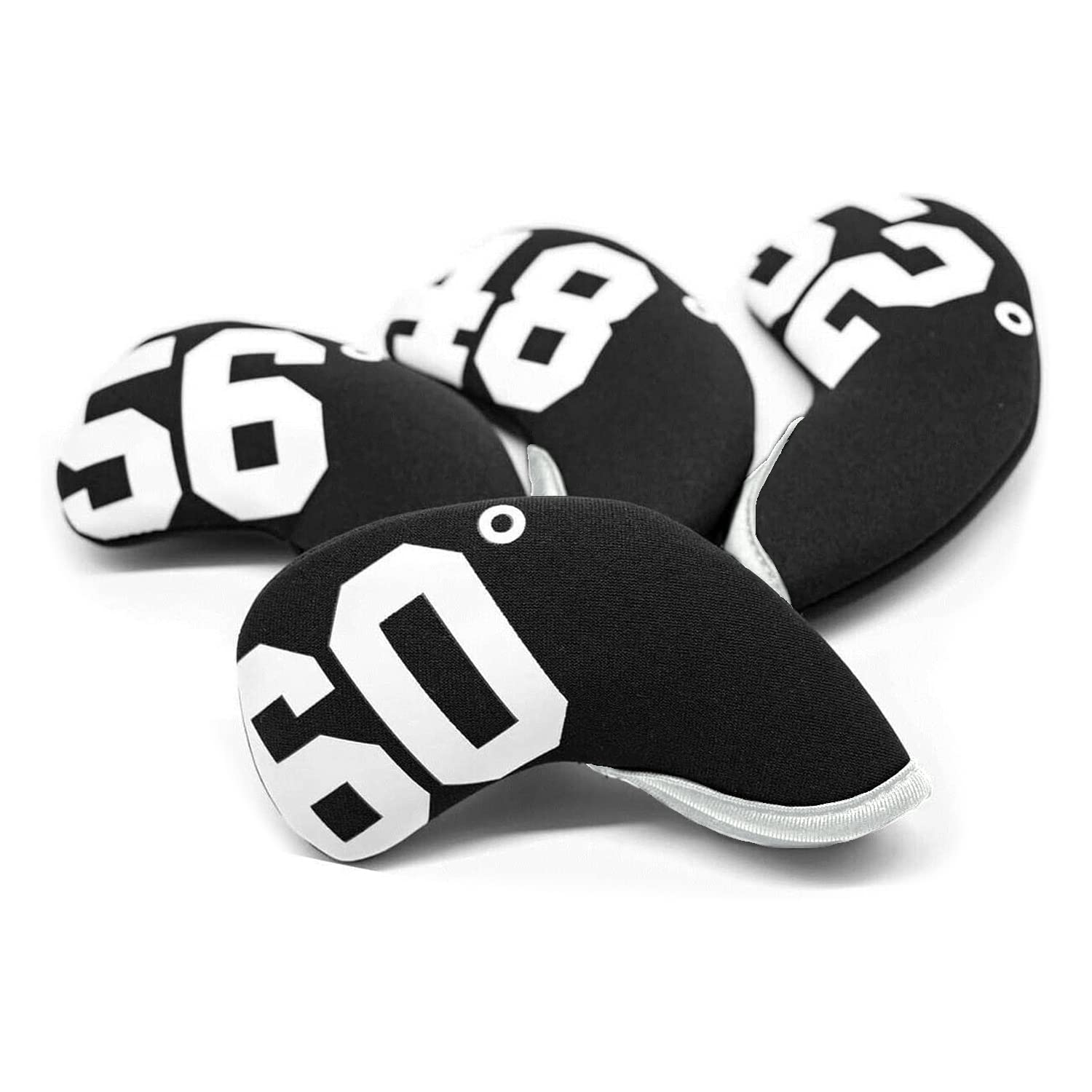 7pcs Black Premium Neoprene Golf Wedge Headcovers set 48 50 52 54 56 58 60 Degree Wedge Club Head Cover