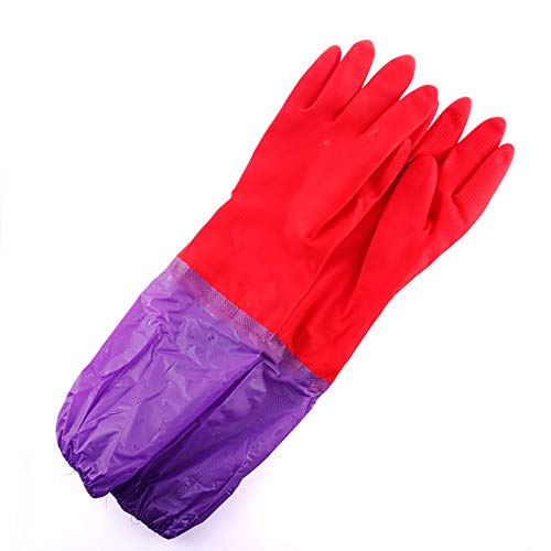 PINVNBY Fish Tank Gloves Aquarium Water Change Tools Dry Rock for Saltwater Aquariums - Elastic Forearm Seals & Prevents Leaks - Heavy-Duty Construction 19.3-Inch (1 Pair)