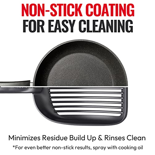 iPrimio Cat Litter Scoop Metal with Deep Shovel - (Black) - Non Stick Plated Aluminum Cat Litter Scooper for Litter Box - Designed by Cat Owners - Patented Sifter with Holder - Super Solid Handle