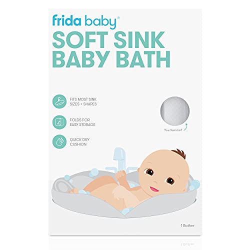 Frida Baby Soft Sink Baby Bath|Easy to Clean Baby Bathtub + Bath Cushion That Supports Baby's Head