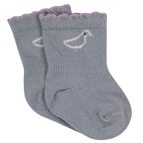 Grow by Gerber Baby Girl's 6-Pack Wiggle Proof Socks Sockshosiery, Pink/Ivory/Grey, 12 Months