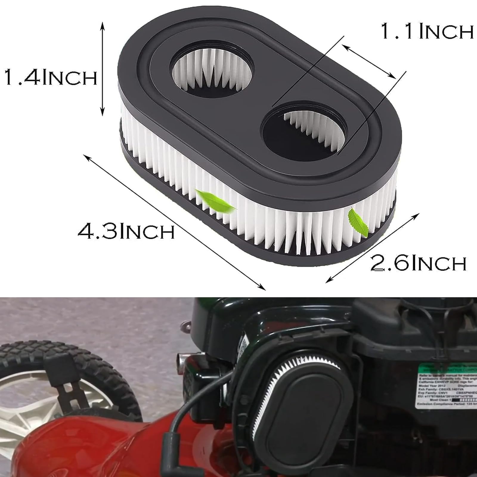 593260 Air Filter,Lawn Mower Air Cleaner Replacement Filters Cartridge for 4247 5432 5432k 09P00 09P702 550E 500EX 550EX 625 575EX Mower Series Engine Accessories (4PCS)