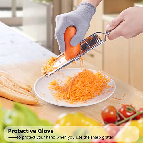 6-in-1 Multi Purpose Vegetable Slicer | Upgraded Vegetable Chopper Grater Cutter Shredder with Handle | Stainless Steel Peeler for Potato, Garlic, Cheese, Lemon in the Kitchen