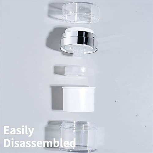 Airless Pump Bottles,Cream Jar Vacuum Bottle,Empty Makeup Travel Jars Push Down Pump Dispenser, Vacuum Refillable Cosmetic Containers with Lids for Moisturizer, Lotions and Creams (30+50ml)