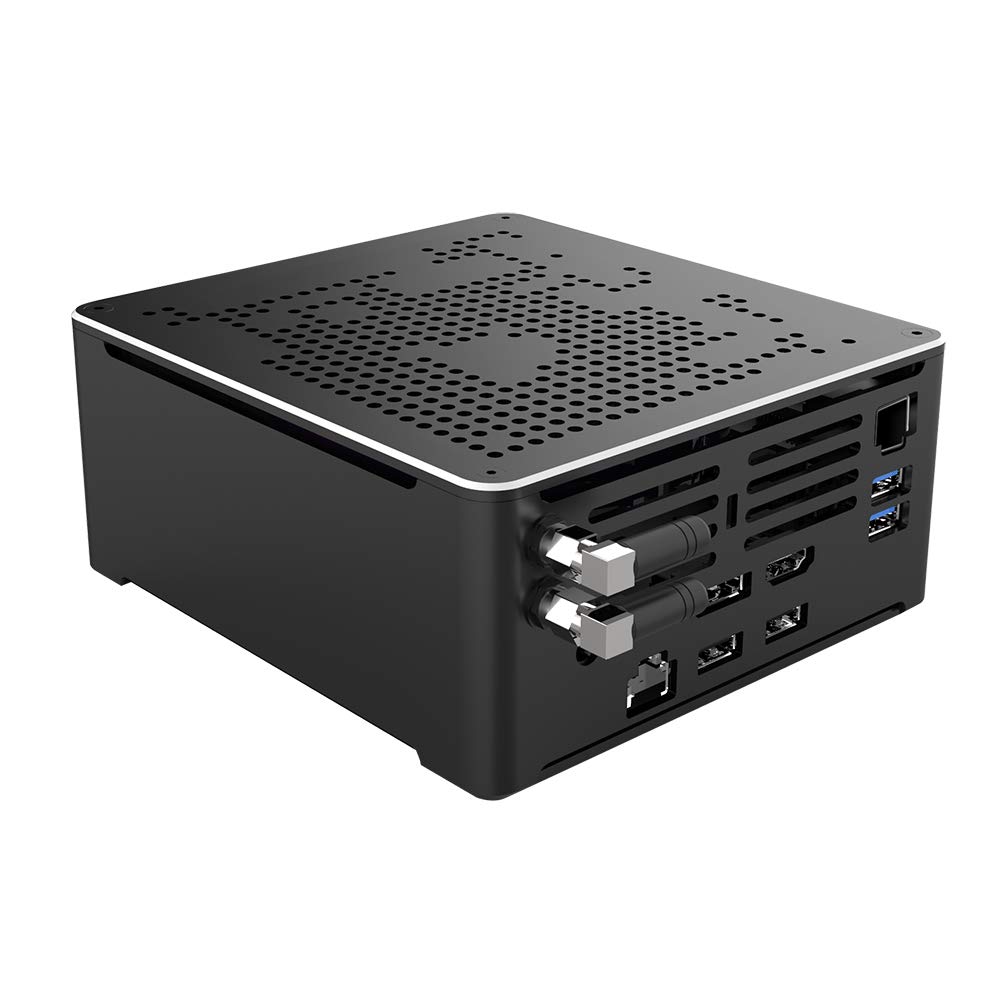 HUNSN 4K Mini PC, HTPC, NUC, Small Server, Support Proxmox, Vmware, ESXI, KODI, Intel XEON E-2176M, BY02, DP, HDMI, Type-C, 2 x LAN, Barebone, NO RAM, NO Storage, NO System
