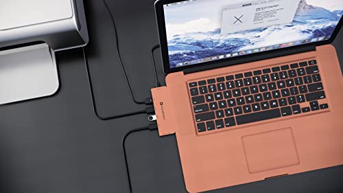 Nov8tech USB C Hub for MacBook Pro & Air M1/M2/M3 2023/2022-2016 - 7 in 2 USB C to C Adapter, Multi Port Dongle for High-Speed Data Transfer Upto 5Gbps - 4K HDMI Adapter for Laptop (Gold)
