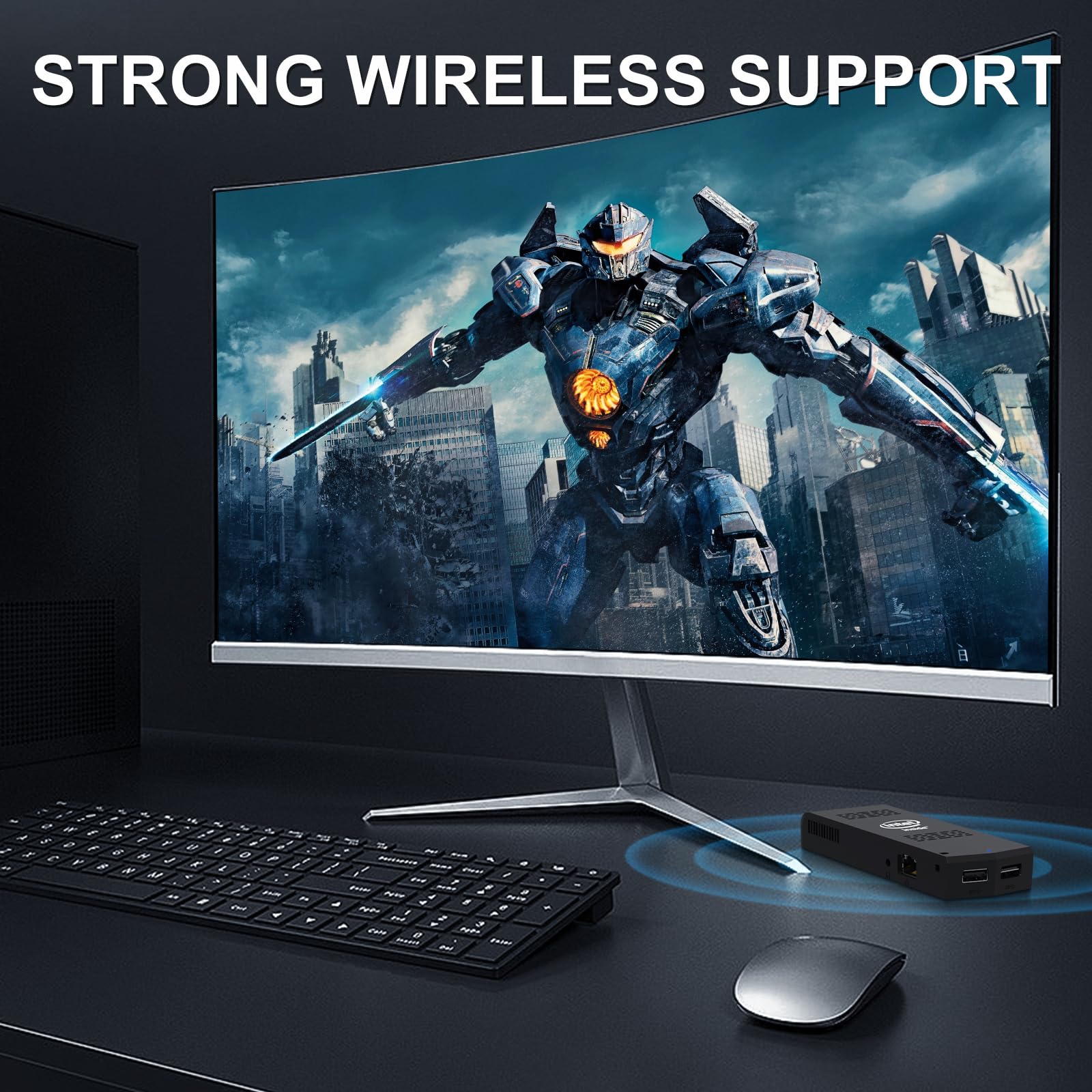 AIOEXPC Mini PC Stick Intel Celeron J4125 Windows 11 Pro 8GB DDR4 512GB SSD Compute Stick Support 4K HD, Gigabit Ethernet, 2.4G+5.0G Dual Band Wi-Fi, USB 3.0 Port, Bluetooh 4.2