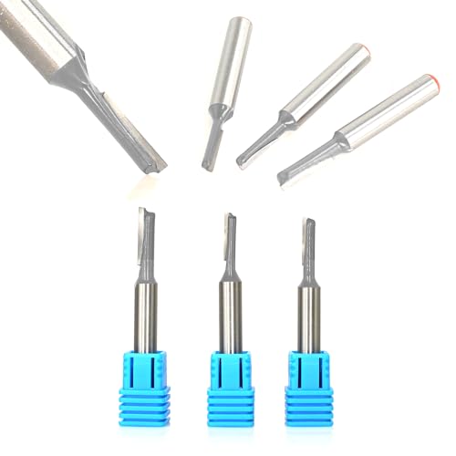 7Pcs Straight Router Bit Set 1/4 Inch Shank, Carbide Tipped Double Flute Straight Cut Router Bits, Straight Bit for Dado Trimming Cutter, Cut Dia 1/8",5/32", 3/16",1/4",5/16",3/8",1/2"