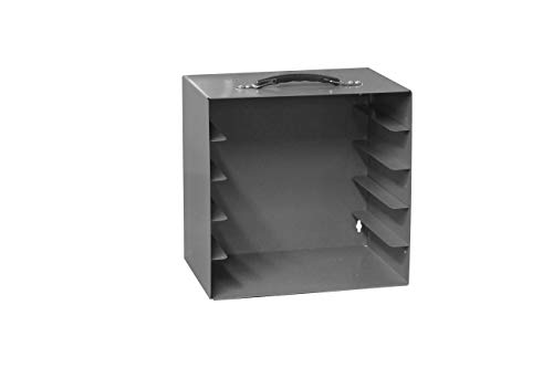 Durham 291-95 Gray Cold Rolled Steel Rack for 5 Large Plastic Compartment Boxes, 13-1/2" Width x 13-1/4" Height x 9-1/8" Depth