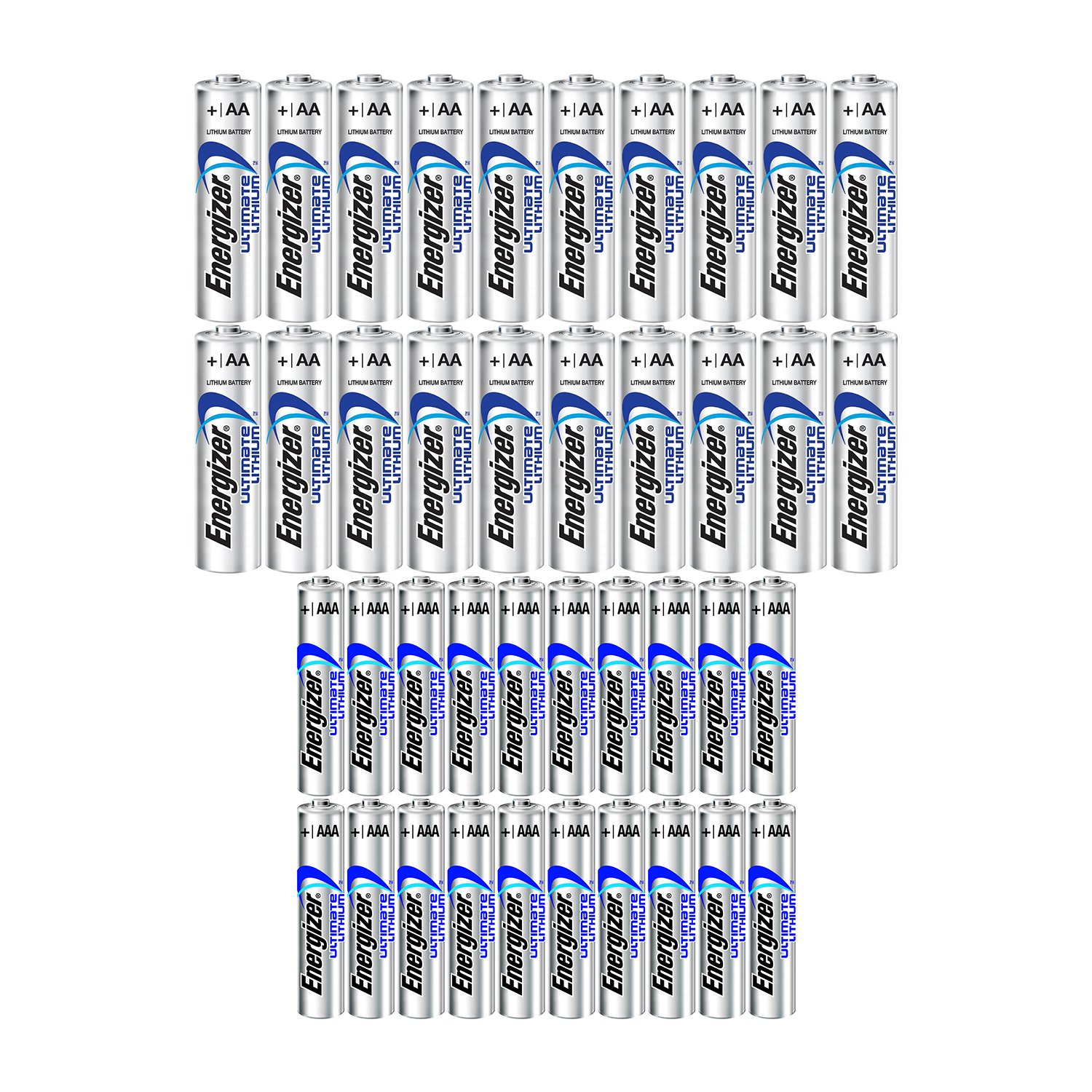 Energizer 20AA + 20AAA Ultimate Lithium Long Lasting Leakproof Batteries