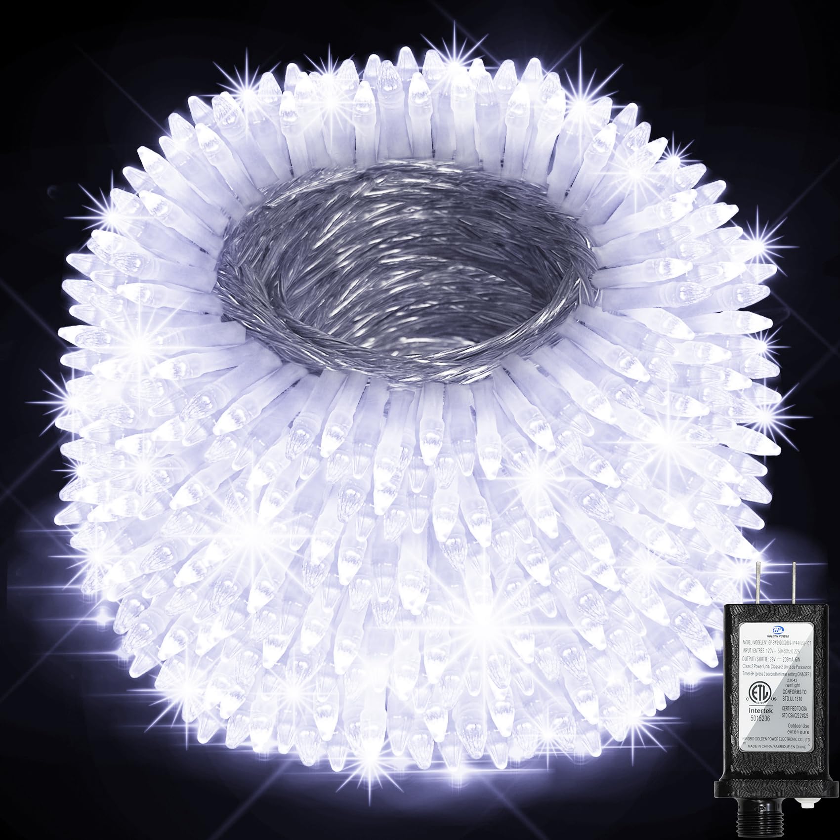 509FT Christmas Lights Outdoor 1350 LED Christmas Tree Decorations Lights with 8 Modes & Timer Memory, Plug In Clear Wire Waterproof LED Xmas Lights for Yard Trees Wedding Party Holiday (Cool White)