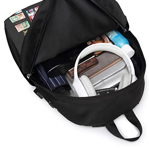 Backpack Sports Double Shoulder Bag Travel Daypacks B-One Size Unisex 17 Inch Water Resistant Fits Laptop