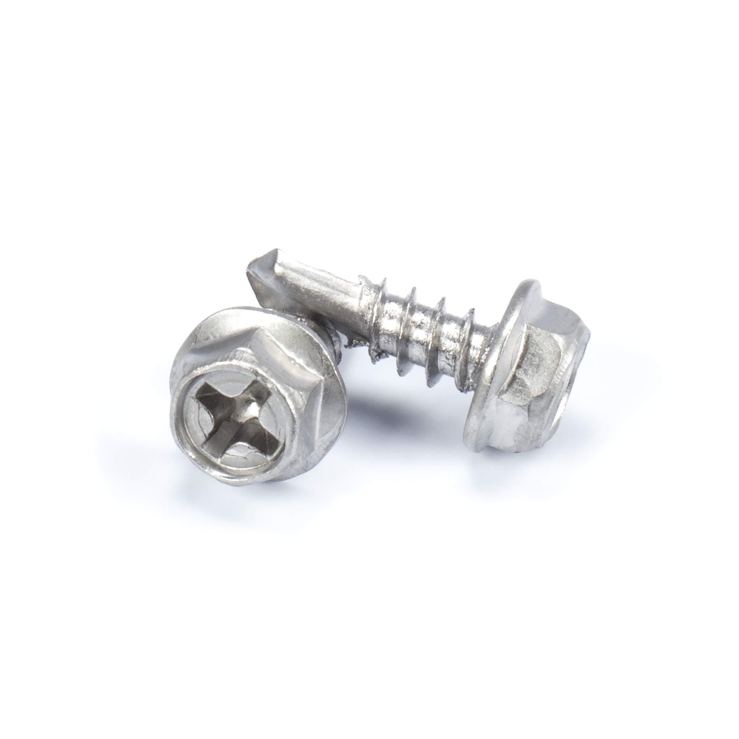 THE CIMPLE CO #8 Size, 1/2" Length (13mm) - Self Tapping/Drilling Screw - 410 Stainless Steel (Exceptional Wear and Very Corrosion Resistant) - Hex and Phillips Head - 100pcs