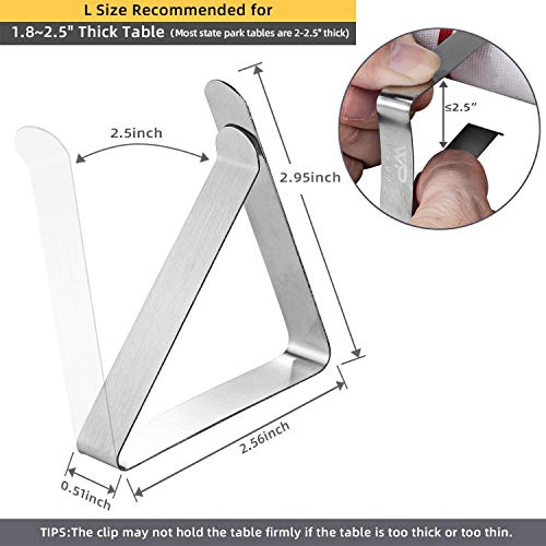 ozozo 12 Pack Tablecloth Clips - Tablecloth Clips for Outdoor Tables Stainless Steel Picnic Tablecloth Clips Heavy Duty Table Clips forTablecloths(Large Size)