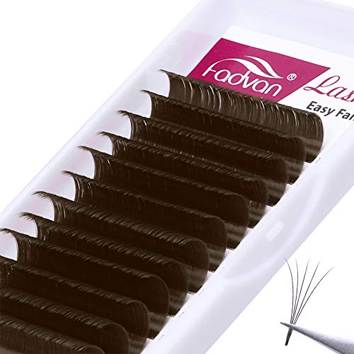 Volume Lash Extensions Brown Easy Fan Volume Lashes .07 Rapid Blooming 15-20mm Mixed Tray Eyelash Extensions C D Curl Flowering Lash Extensions by FADVAN (Brown 0.07-C, 15-20mm)