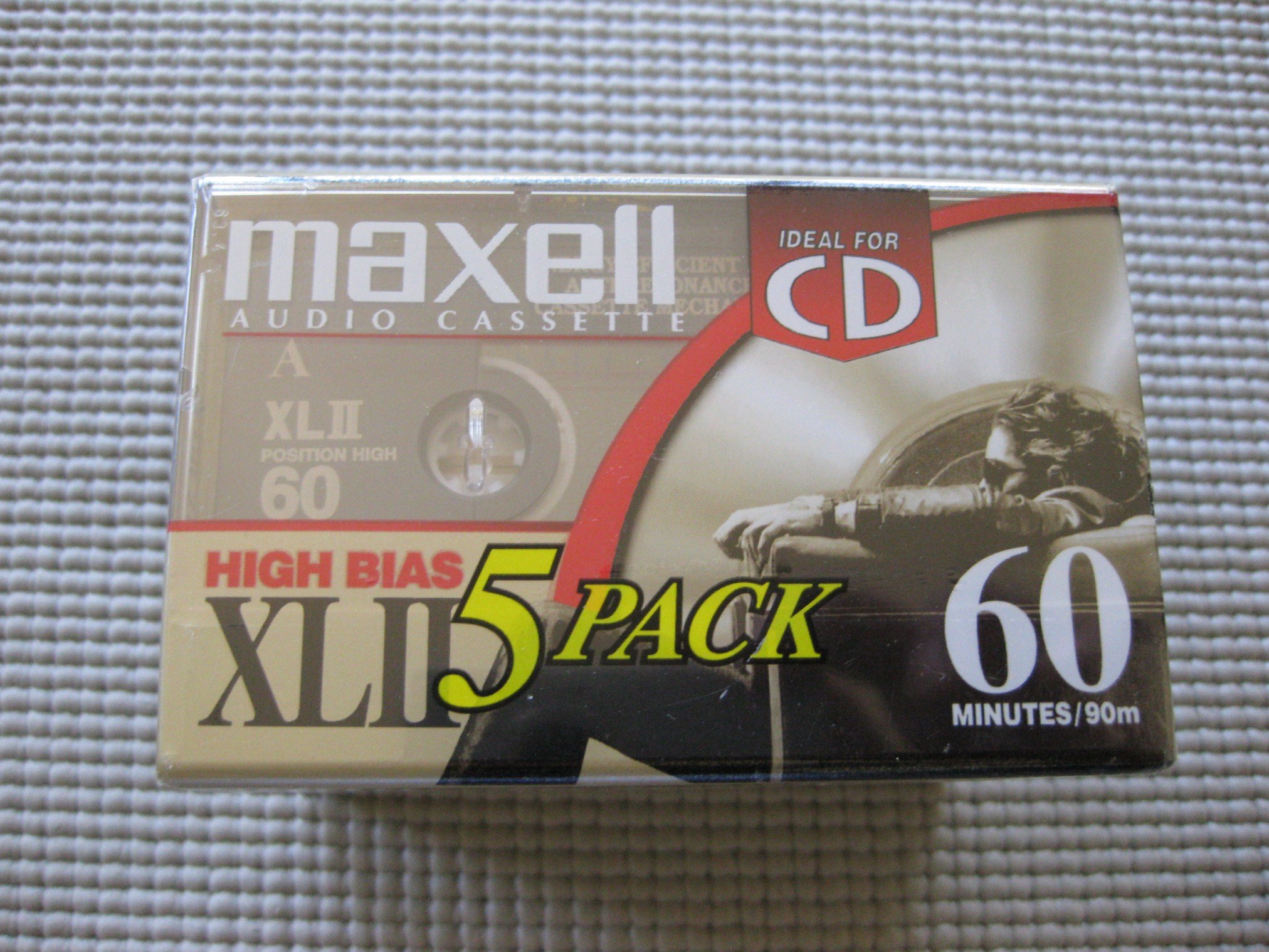 Maxell 139858 60-Minute High Bias Standard Cassette Audio Tape - 5 Pack
