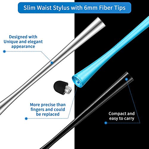 Outus 8 Pieces Waist Stylus Pens with 8 mm Rubber Tips Stylus Pens for Screen Compatible with iPhone, iPad, Tablet (8 Colors)