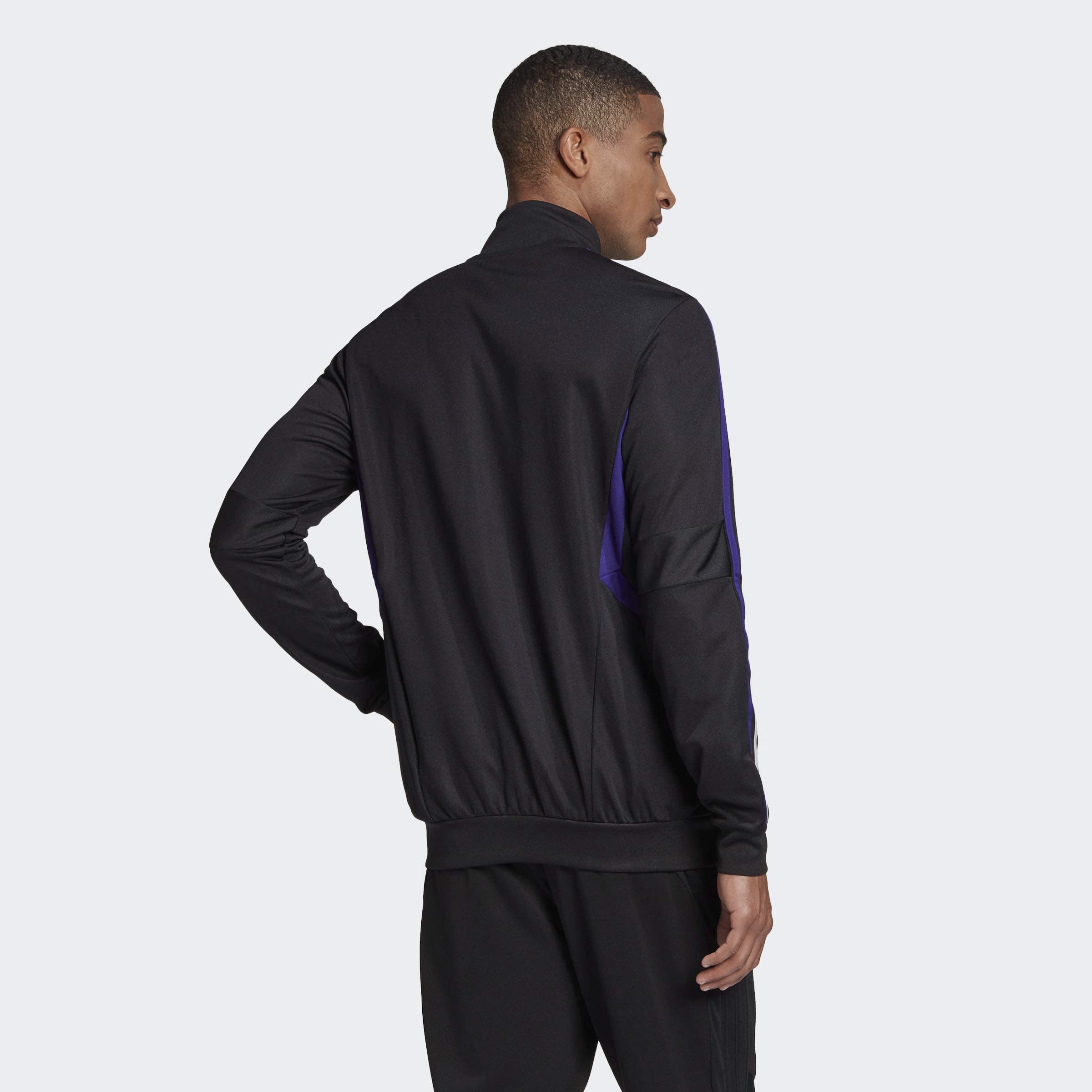 adidas Male Soccer Tiro Track Jacket , Black/Purple/Matte Silver , 2XL