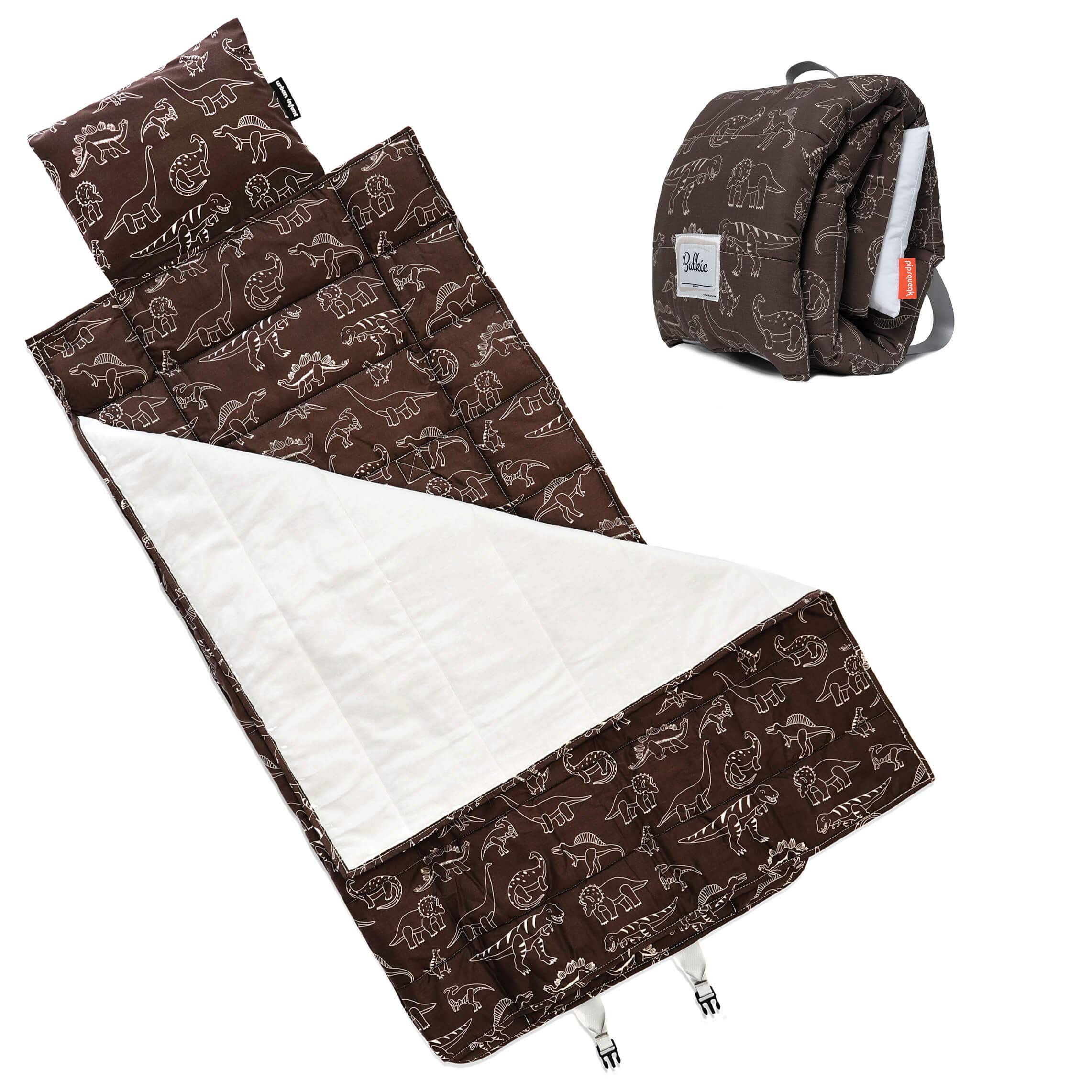 Urban Infant Bulkie Toddler Nap Mat - Sleep Mat for Kids Daycare and Preschool - Folds Up to Carry on Back - Dinosaurs