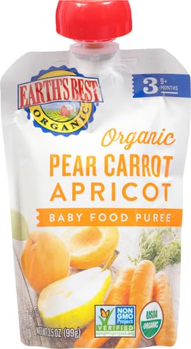 Earth's Best Pear Carrot Apricot Organic, 4.2 Oz Pouch