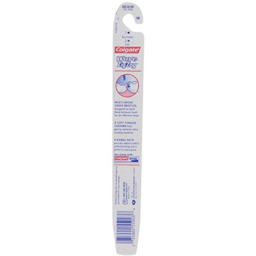 Colgate Wave ZigZag Toothbrush, Medium (Colors Vary)