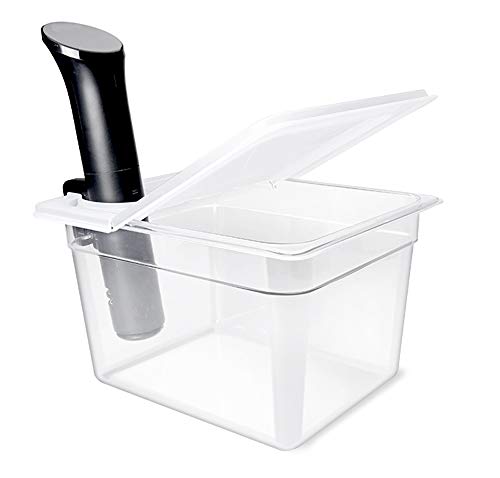 Everie Sous Vide Container 12 Quarts with Universal Collapsible Hinged Lid, Compatible with All Anova Models, Joule, Wancle, Instant Pot and Other Cookers, EVC-TY-PP