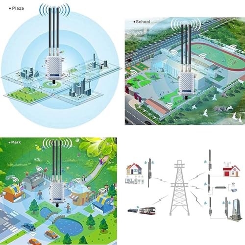 KuWFi Outdoor Wireless WiFi Access Point 11AC 750Mbps Dual-Band 2.4G/5.8G Antennas Waterproof Base Station AP Support Wireless AP/WiFi Repeater