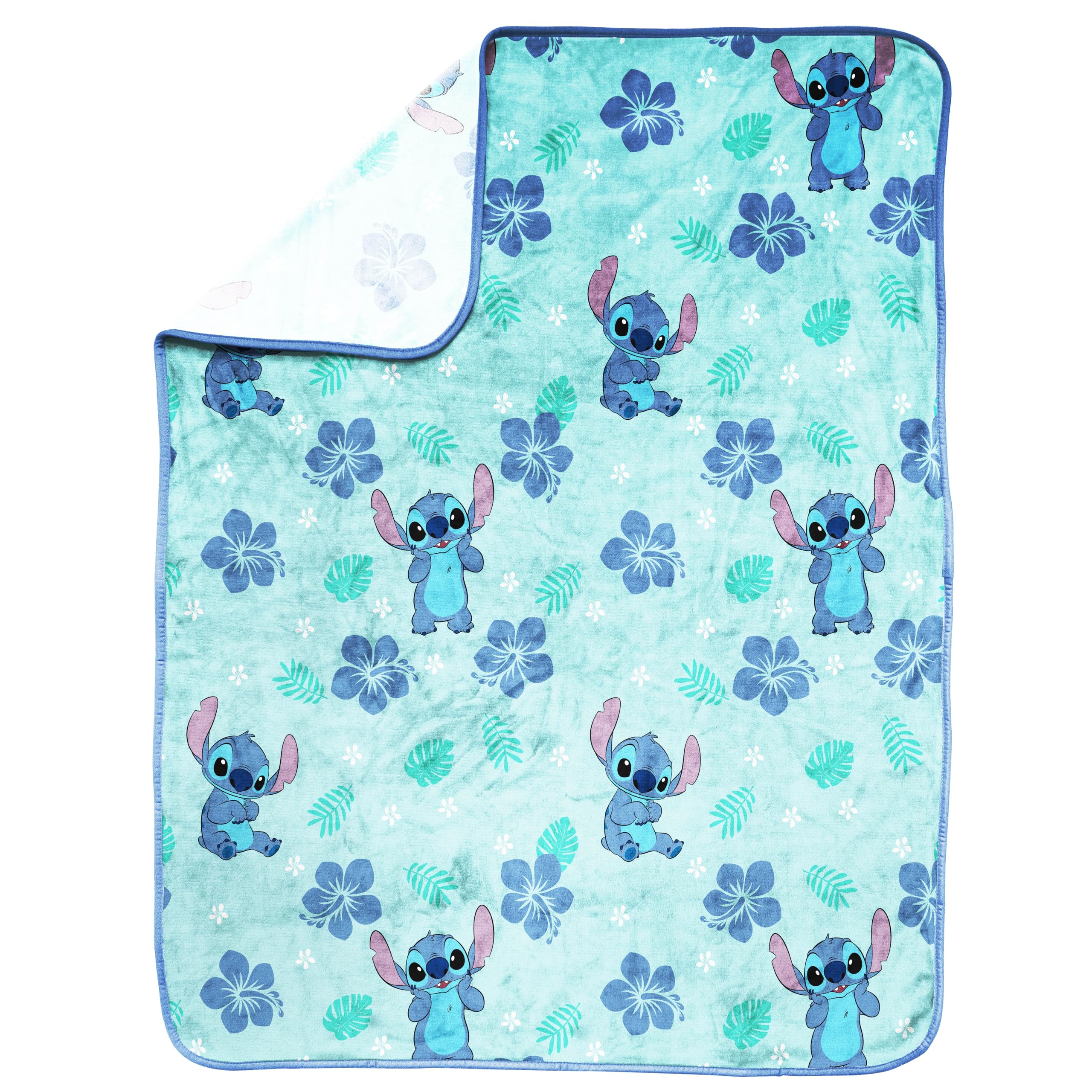 Disney Lilo & Stitch Tropical & Cool Mini Pillow Buddy and 46 Inch x 60 Inch Throw Set - Kids Super Soft 2 Piece Blanket Set (Official Product)