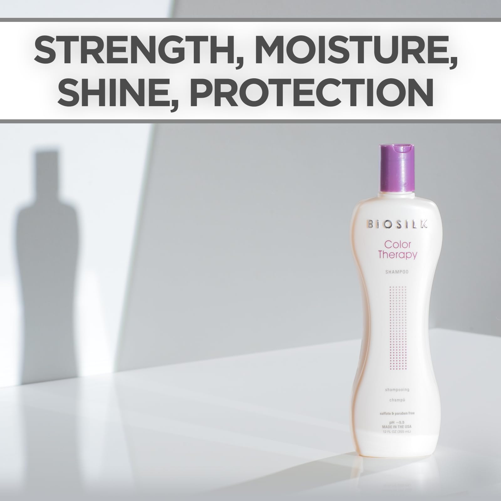 BioSilk Color Therapy Shampoo, Gently Cleanses Without Stripping Hair Color, Color Protection While Cleansing, Sulfate, Paraben & Cruelty-Free, 12 Oz