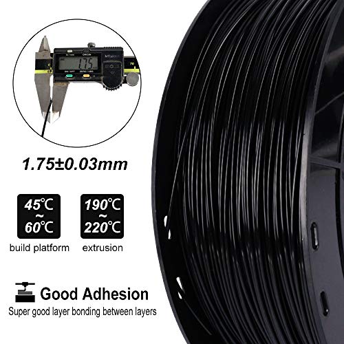 ENOMAKER ST-PLA (PLA++) 3D Printer Filament Black 1.75MM 1kg(2.2LBS) Spool Improved by New Formula for Creality CR-10 V2 Ender 3, Ender 3 pro V2