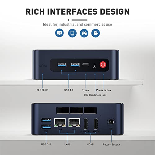 Beelink U59 Mini PC 11th Gen 4-Cores N5105, Office Mini Computer 8GB DDR4 500G SSD, Dual Display 4K UHD 60Hz Dual LAN/WiFi5/BT4.0/Auto Power On/WOL/PXE/Openwrt/VESA Home/Office