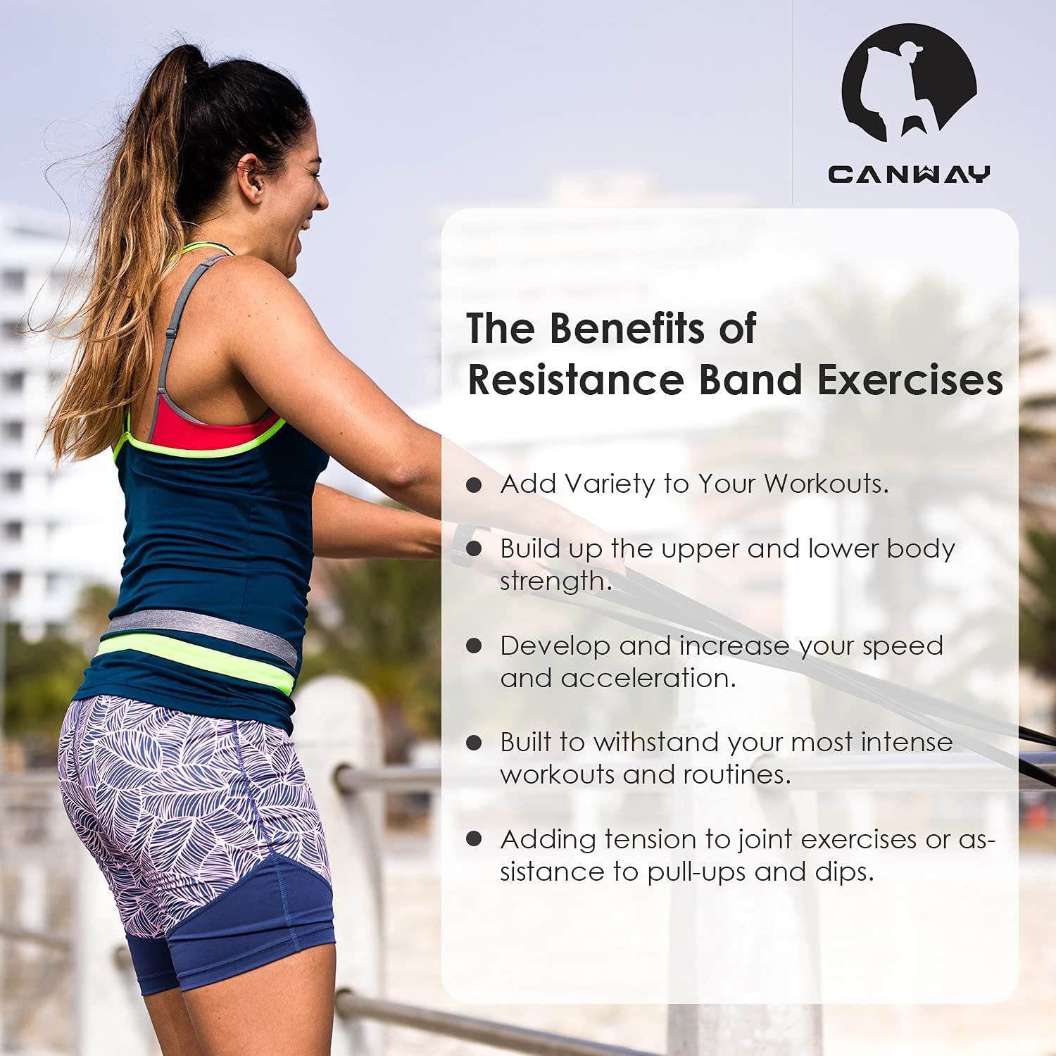 CANWAY Pull Up Assistance Bands, Resistance Bands Set Workout Stretch Fitness Bands, Heavy Duty Exercise Bands for Body Working Out,Powerlifting,Training, Set of 4, with Instruction Guide,Carrying Bag