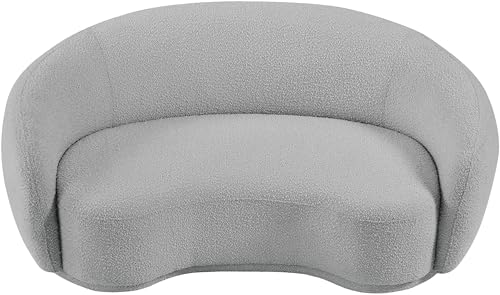 Meridian Furniture 693Grey-L Hyde Collection Modern | Contemporary Boucle Fabric Upholstered Loveseat, Grey, 64" W x 38" D x 27.5" H
