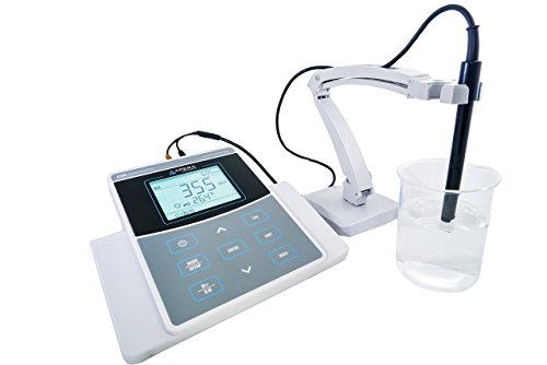 Apera Instruments AI522 EC800 Laboratory Benchtop Conductivity/TDS/Salinity/Resistivity/Temp. Meter Kit, 1% F.S Accuracy, GLP Data Management (USB output), Plastic/Glass