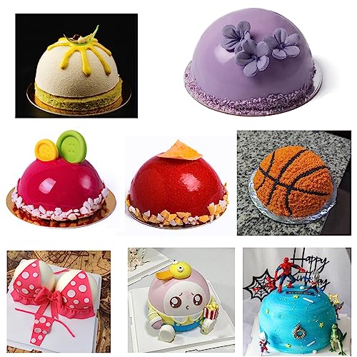 8 Inch Hemisphere, Football Cake Pan, Half Ball Cake Mold,Kids DIY 3D Soccer Birthday Cake Pan, Aluminum Alloy Nonstick Baking Tools (8 inch)