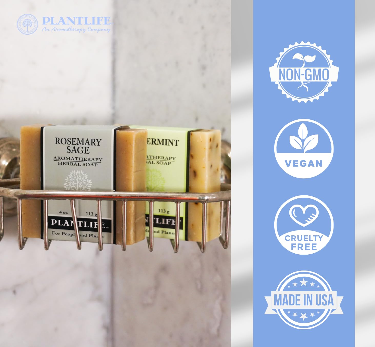 Plantlife Lemongrass Bar Soap - Moisturizing and Soothing Soap for Your Skin - Hand Crafted Using Plant-Based Ingredients - Made in California 4oz Bar