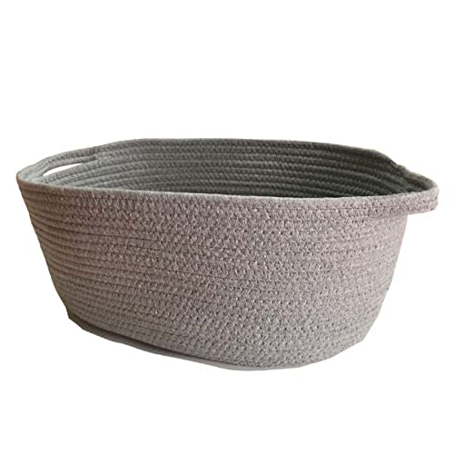 Large Rope Woven Storage Basket with Handles for Clothes,Blankets,Toys Nursery Organizer,Collapsible Storage Bin, Laundry Baskets