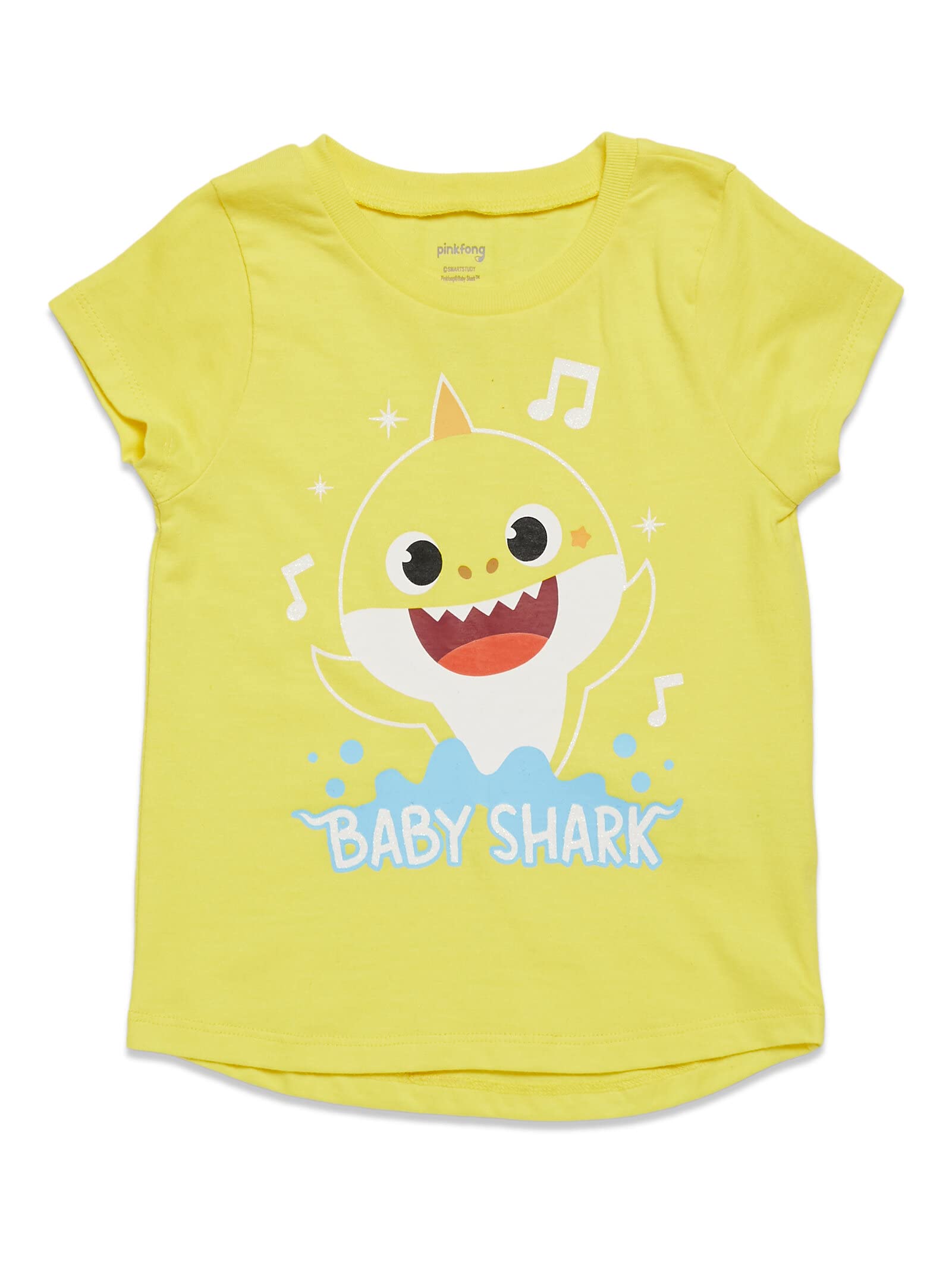 Pinkfong Baby Shark Toddler Girls 3 Pack T-Shirts Pink/Yellow/Blue 3T