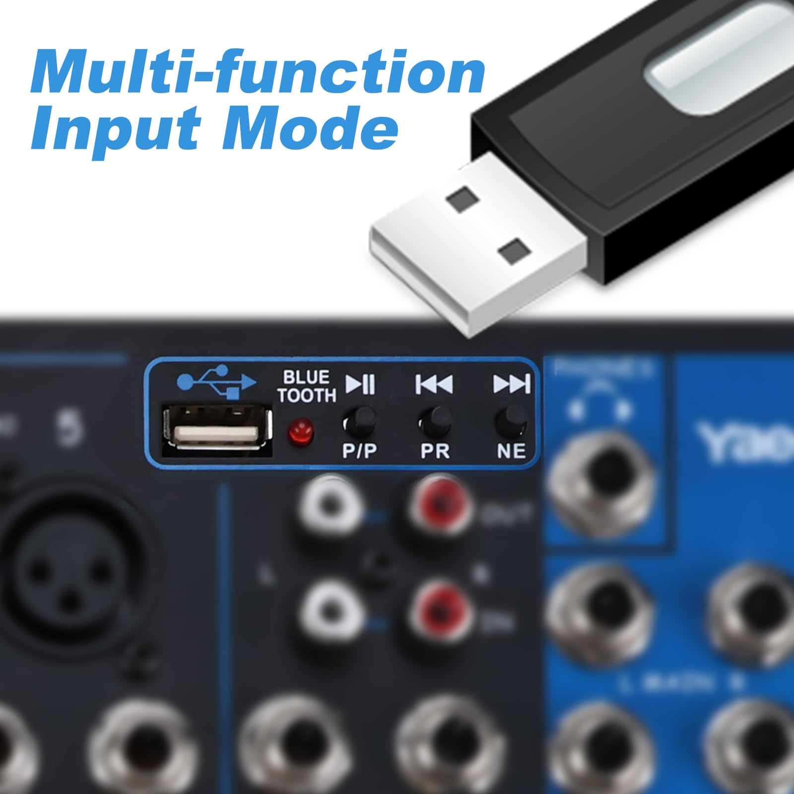 4/7 Channel Professional Powered Mixer Power Mixing Live Studio Audio Sound DJ-Mixer Mixing Console with USB slot (7 Channel)