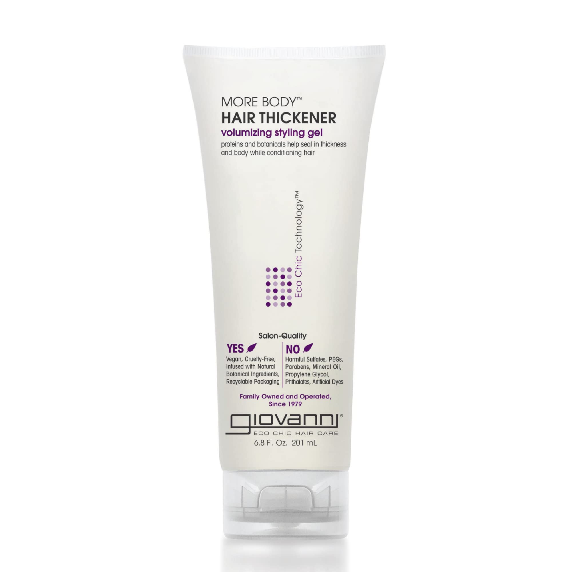 GIOVANNI More Body Hair Thickener - Volumizing Styling Gel, Hair Thickener, Plumps Hair, Seals Split Ends, Adds Shine, Paraben-Free, Color Safe, Infused with Natural Botanical Ingredients - 6.8 oz