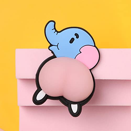 8pc 3D Silicone Butt Gift Rearview Mirror Phone Decoration Door Stop Cartoon Cute Animal Avoidance Collision