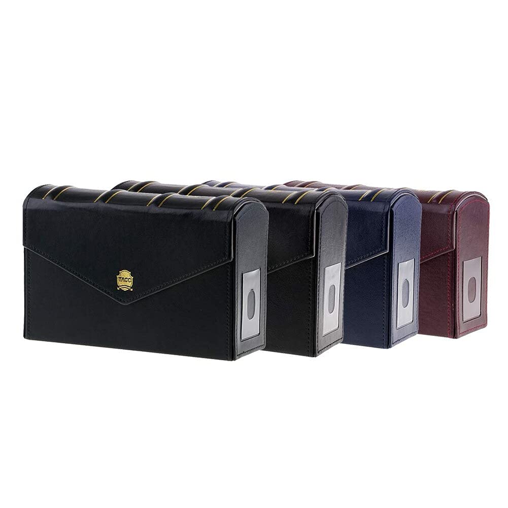 UltraZhyyne - Collection Storage Box PMG Graded Banknotes Currency Holder Paper Money Organizer Leather Case Boxes Collector Gifts [ Blue ]